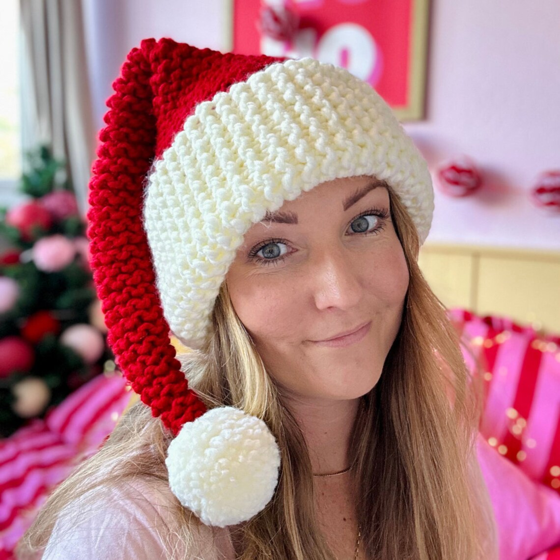 Santa Hat Knitting Kit, Knit Your Own Santa Hat, Beginner Friendly ...