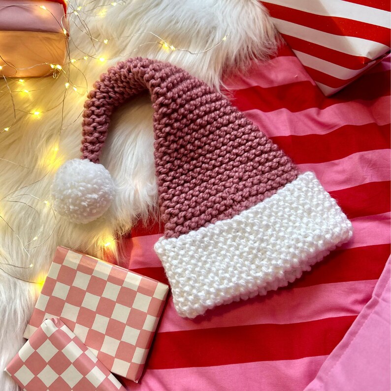 Santa Hat Knitting Kit, Beginner Friendly Knitting Kit, Make Your Own ...