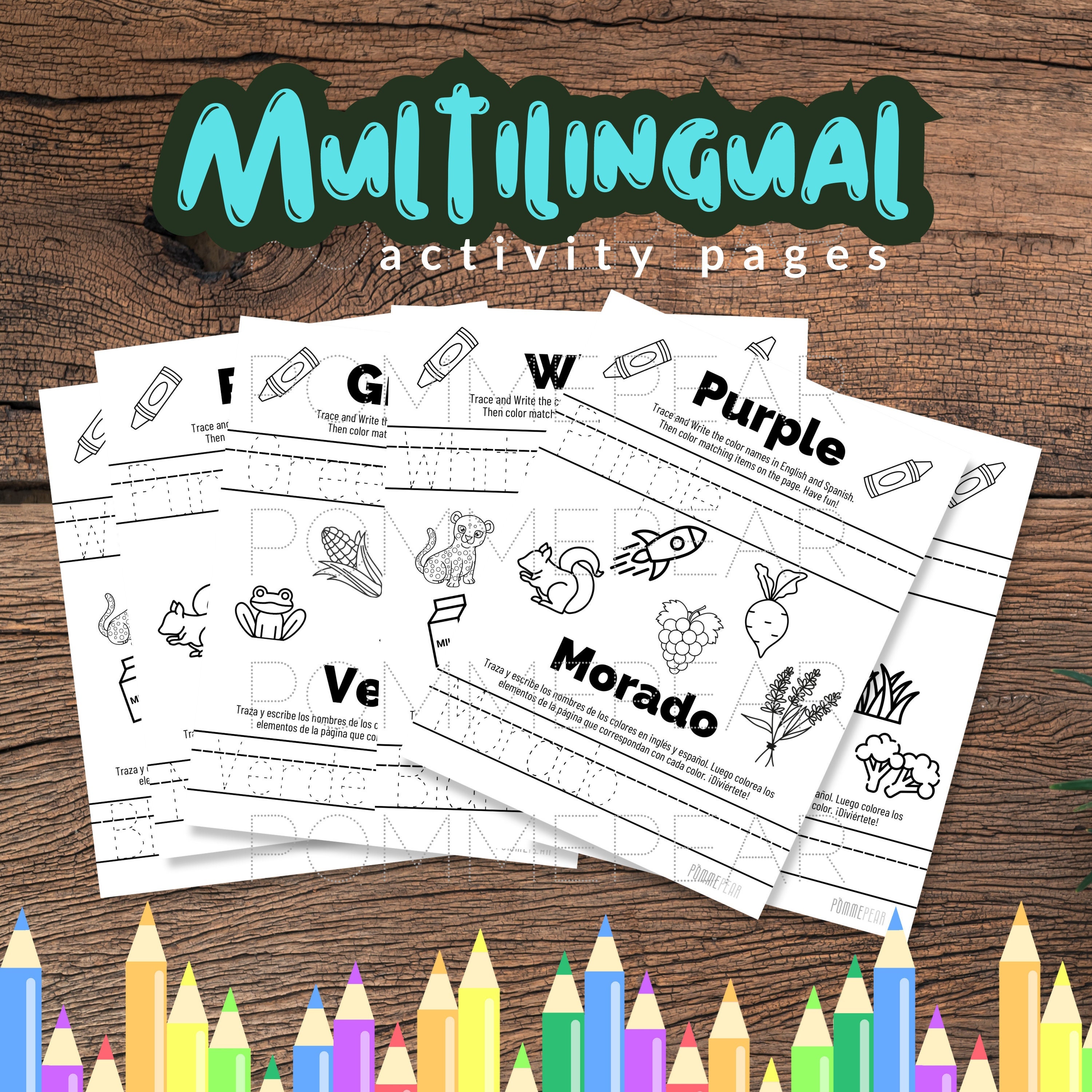 Multilingual Activity Pages English-spanish Kids Coloring Pages Kids ...
