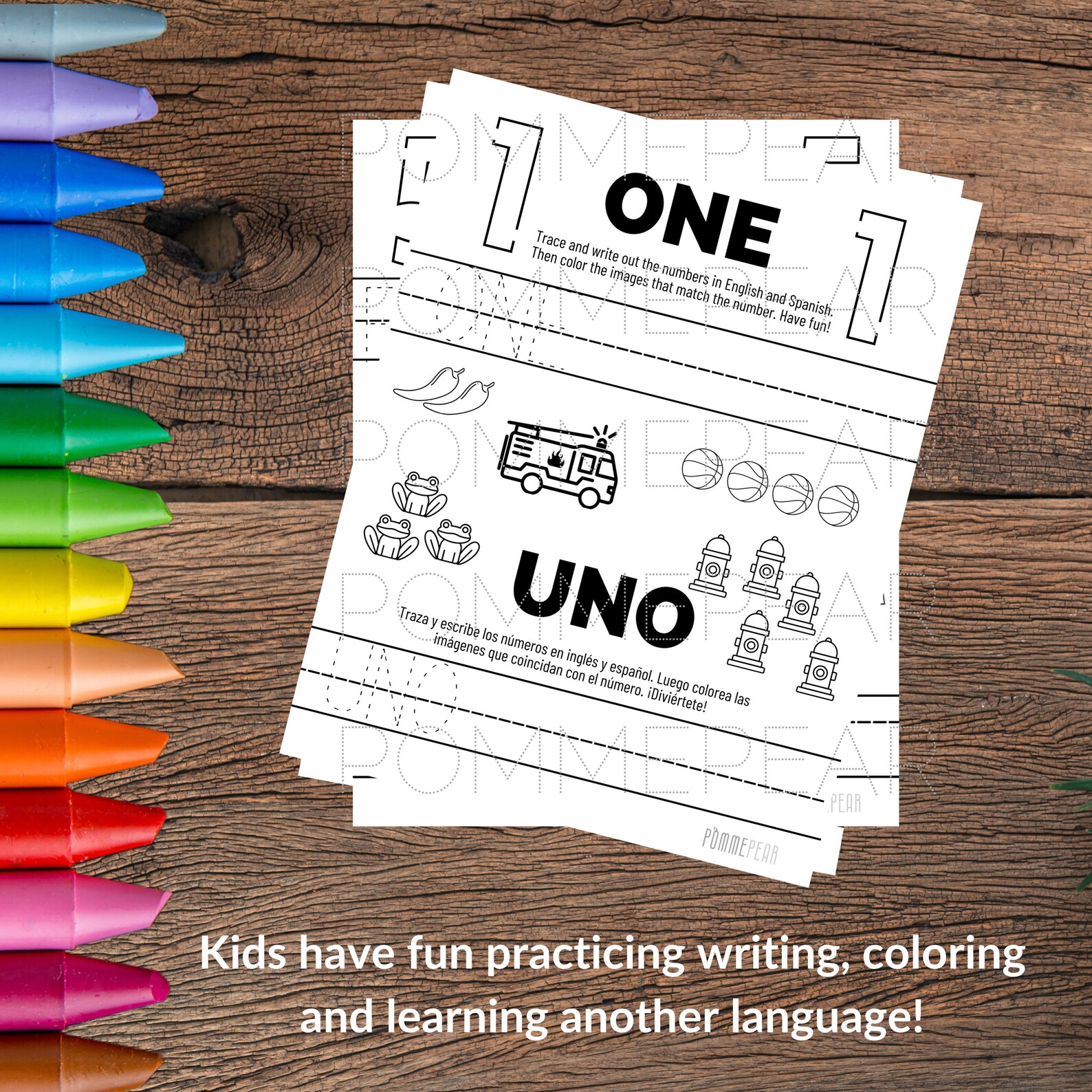 Multilingual Number Activity Pages english-spanish Kids Coloring Pages ...