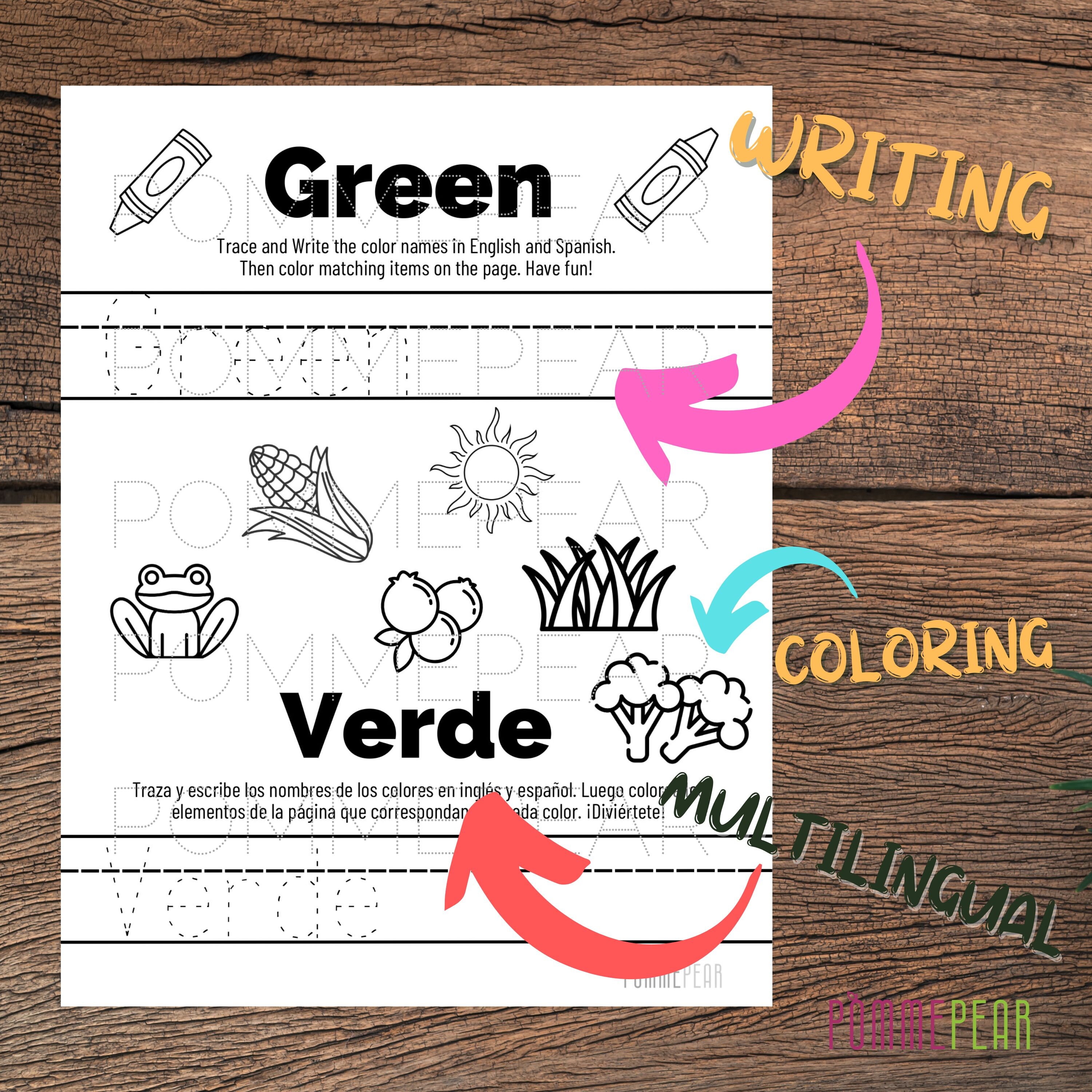 Multilingual Activity Pages English-spanish Kids Coloring Pages Kids ...