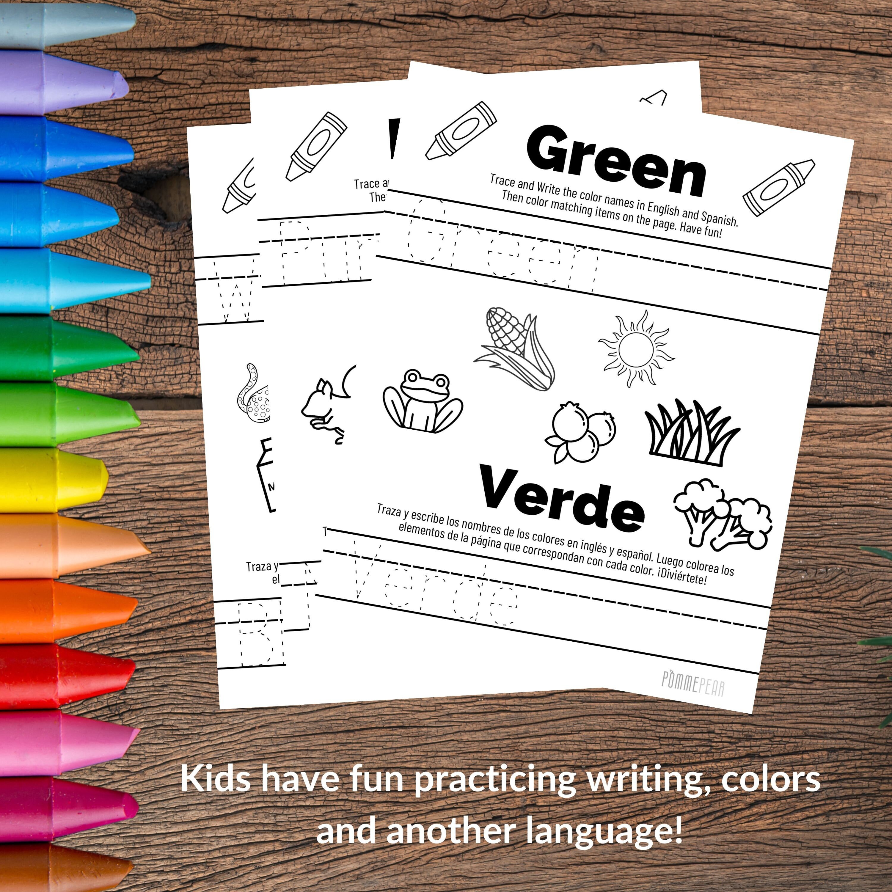Multilingual Activity Pages English-spanish Kids Coloring Pages Kids ...
