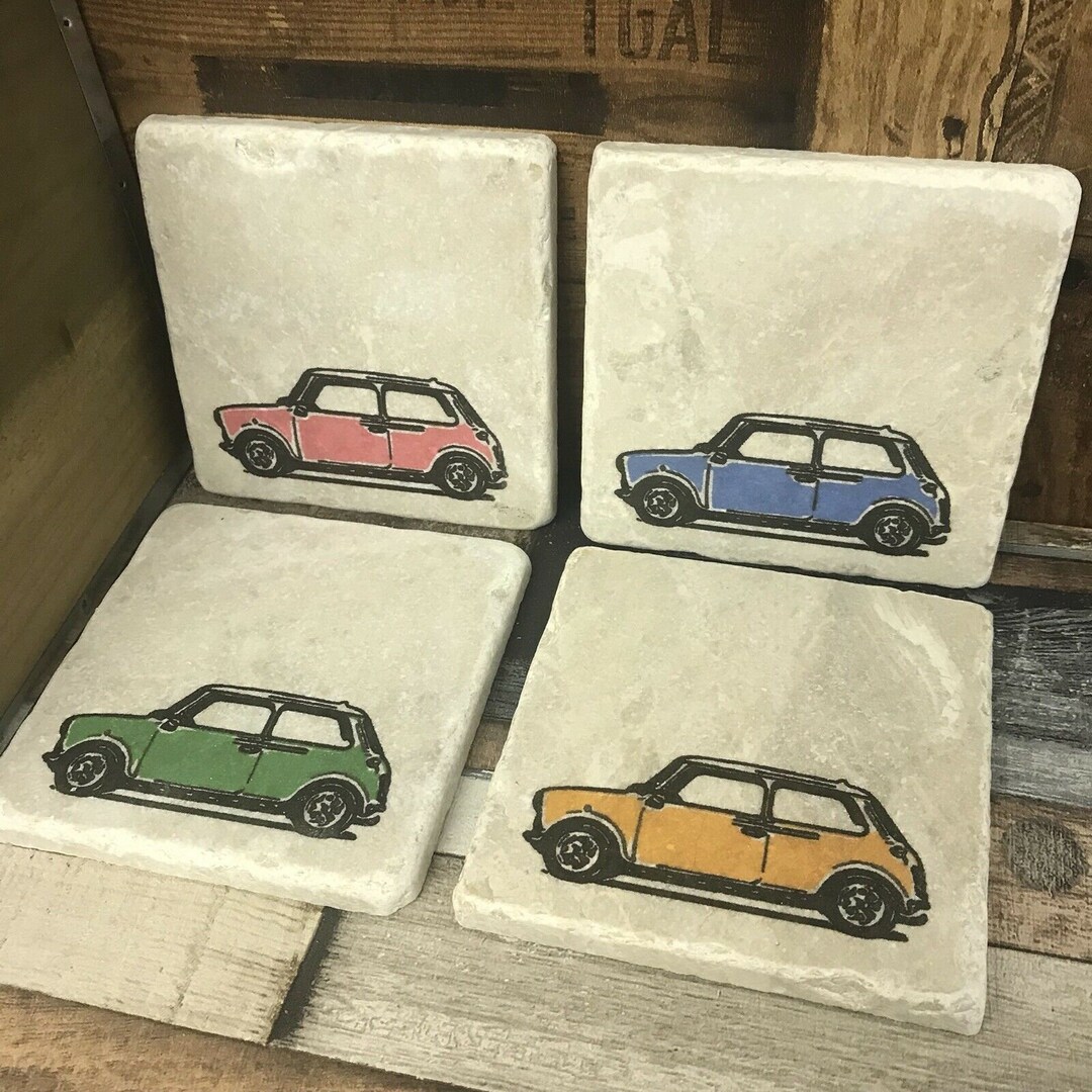 Classic Mini Cars Natural Stone Coasters - Etsy