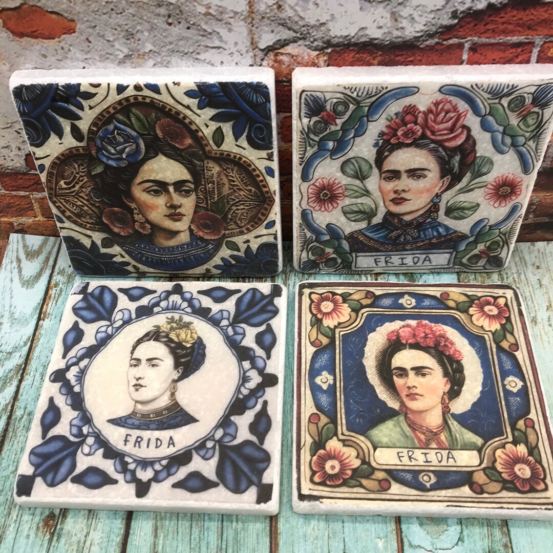 Mexican Frida Kahlo Natural Stone Coasters Tiles - Etsy