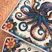 Spanish Mexican Talavera Octopus Traditional Natural Stone Coasters ...
