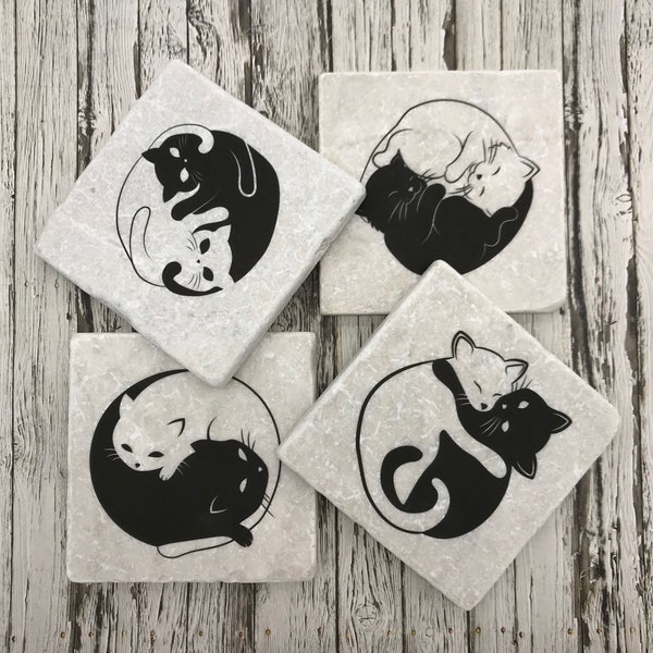 Cat Stone Coasters - Etsy
