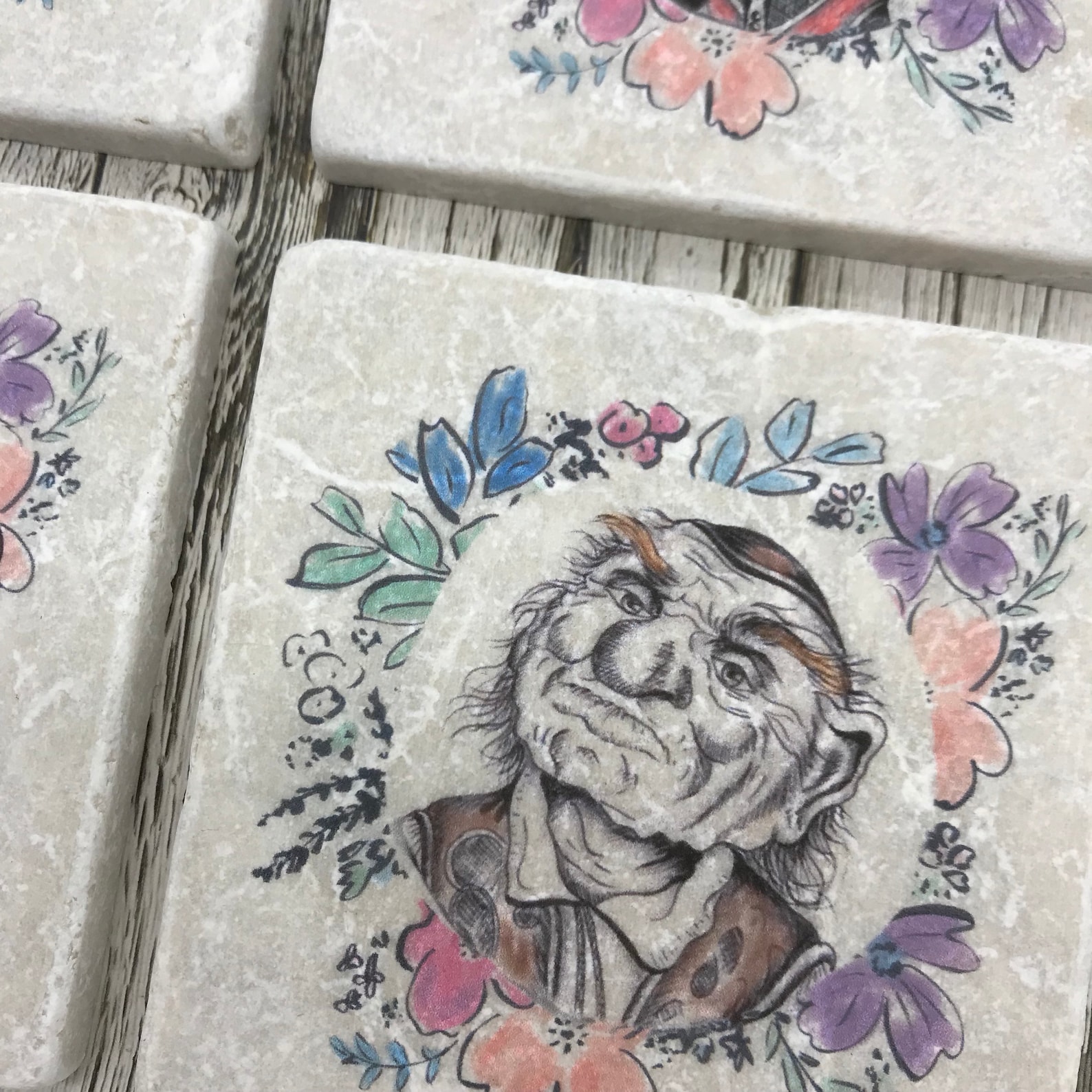 Watercolour Labyrinth Natural Stone Coasters Ludo Hoggle Movie - Etsy UK