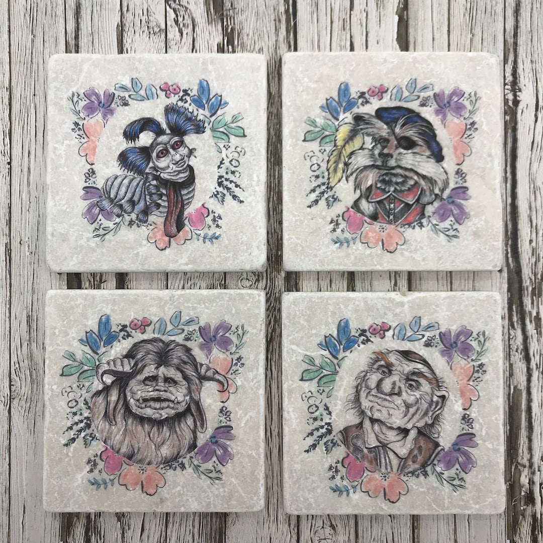 Watercolour Labyrinth Natural Stone Coasters Ludo Hoggle Movie - Etsy UK