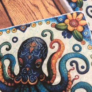 Spanish Mexican Talavera Octopus Traditional Natural Stone Coasters ...
