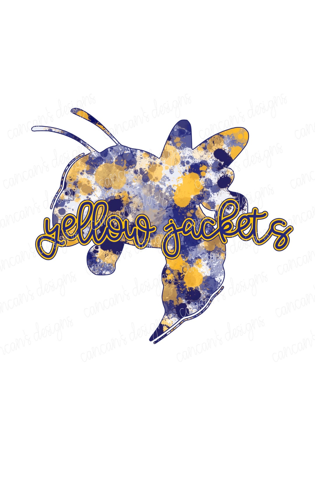 Sublimation Design, Digital Download PNG File. Navy and Yellow Splatter ...