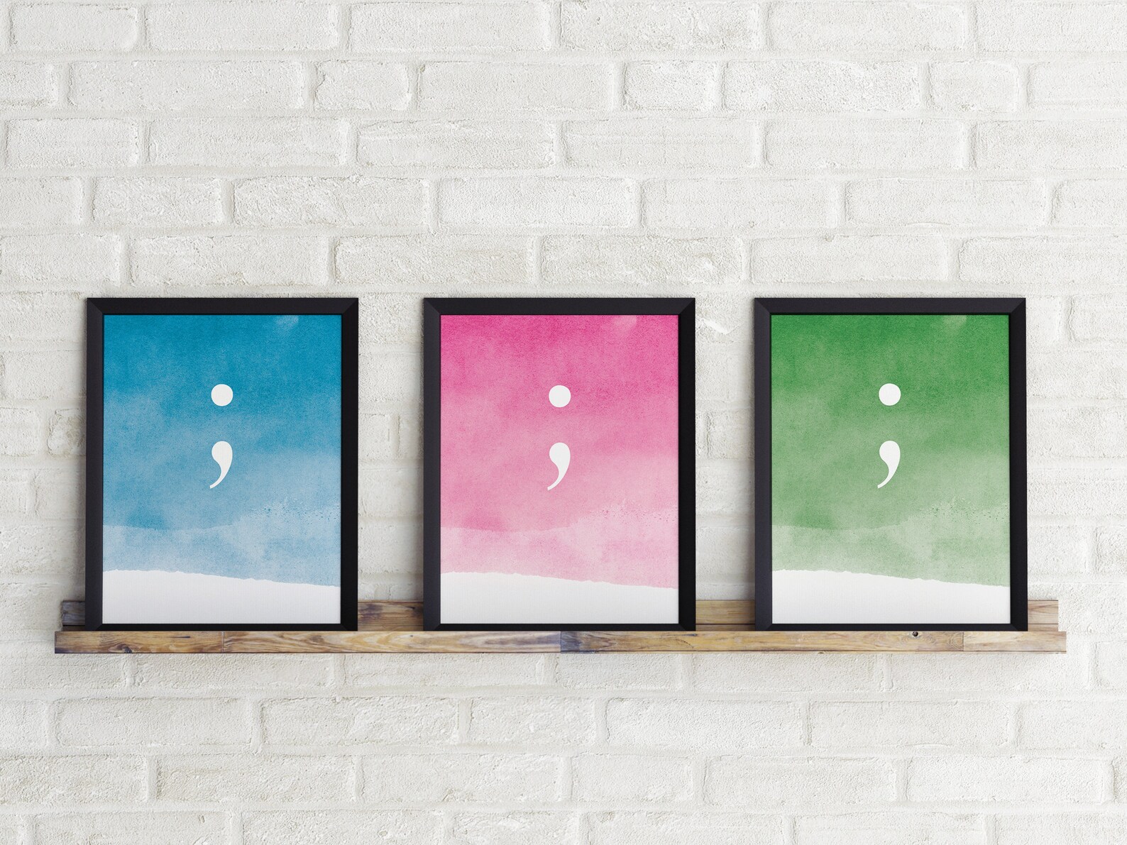 3 Printable Semicolon Watercolor Home Decor Art Digital - Etsy
