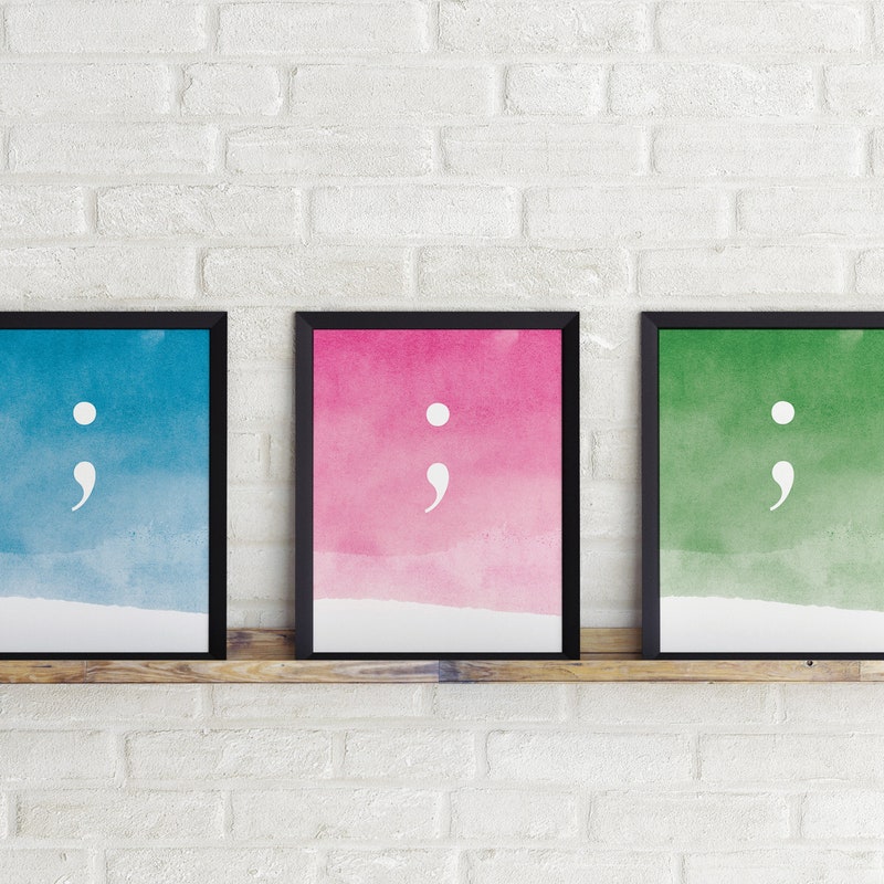 Semicolon Wall Art - Etsy