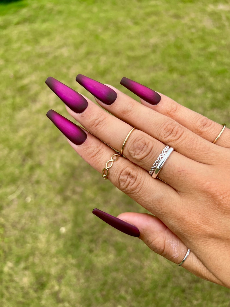 Tinted Cat Eye Polish Wine Glossy Matte Handmade - Etsy