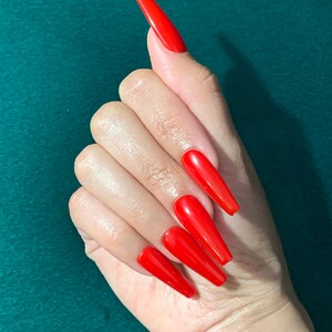 Red Bottoms | Red Polish | Handmade | Press on Nails - Etsy