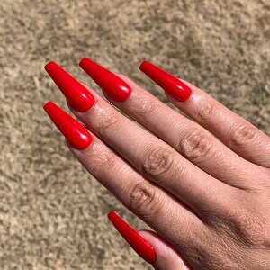 Red Bottoms | Red Polish | Handmade | Press on Nails - Etsy