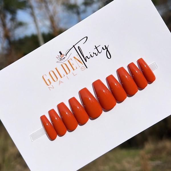 Rust Orange Nail - Etsy