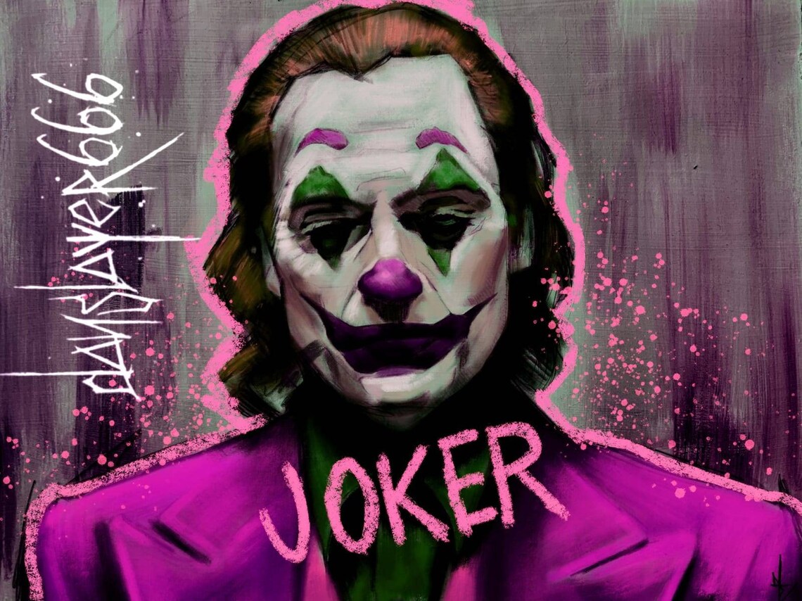 Joker pink variation A3 Print canvas DC Comics. Limited | Etsy