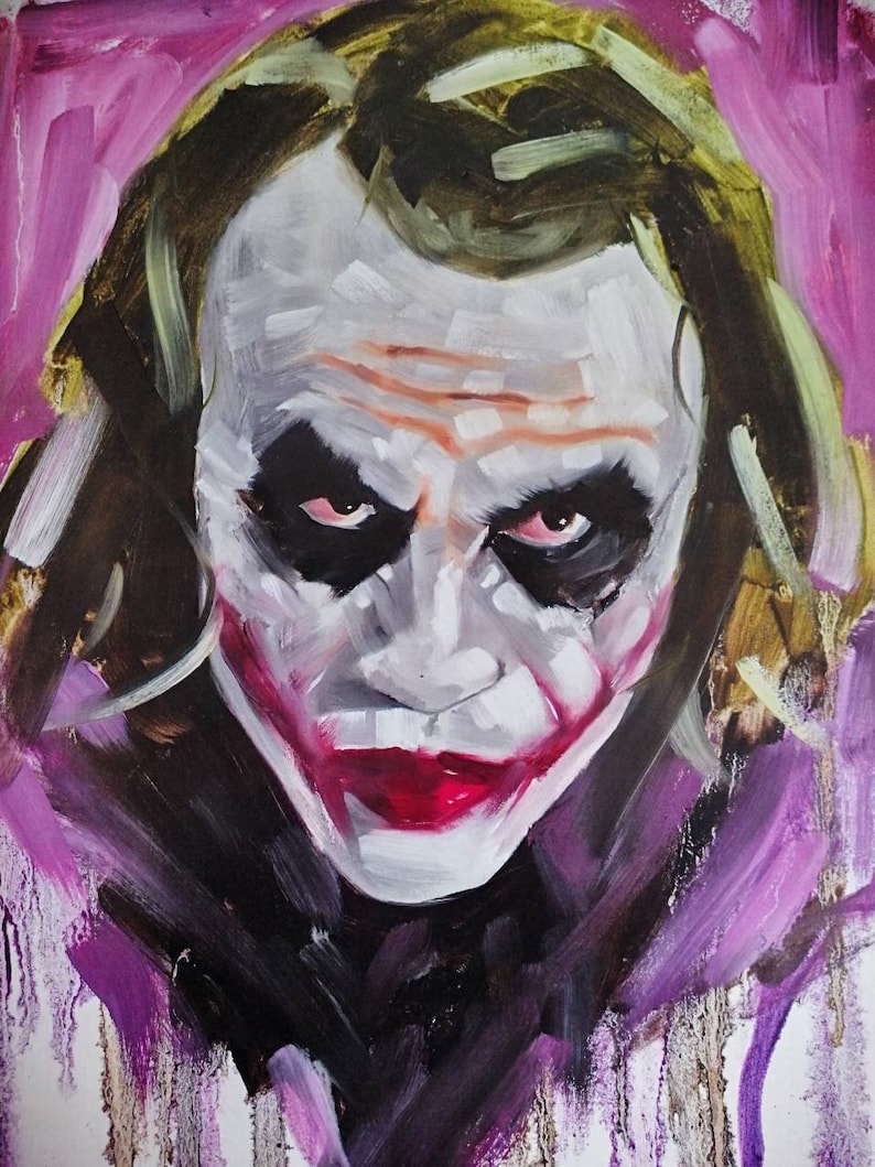 Joker by Heath Ledger, the Dark Knight Movie Print - Etsy