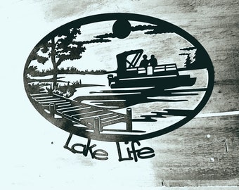 Pontoon Lake Sign - Etsy