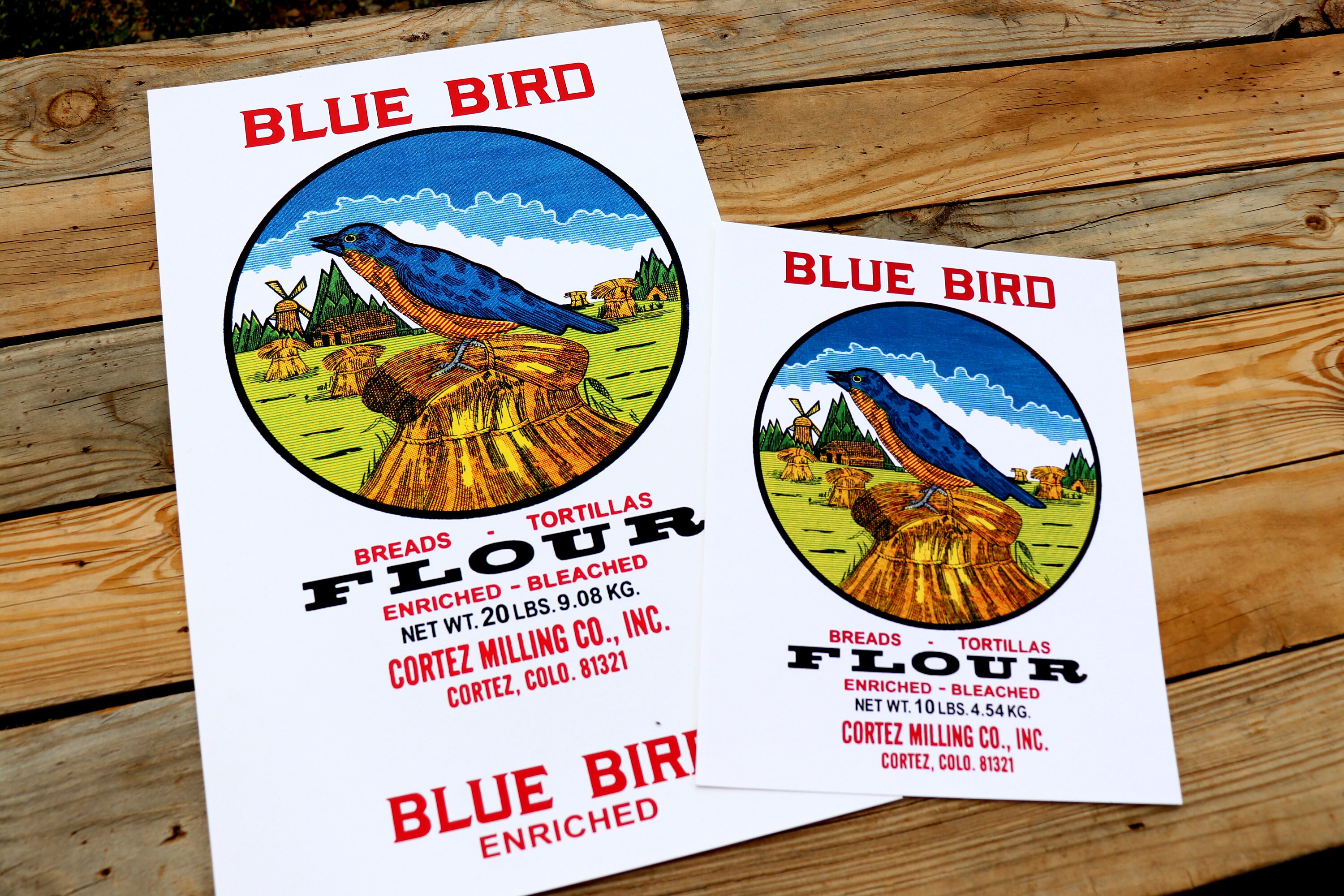 Blue Bird Flour Art Print 11x17 or 8.5x11 Cortez Milling Colorado ...