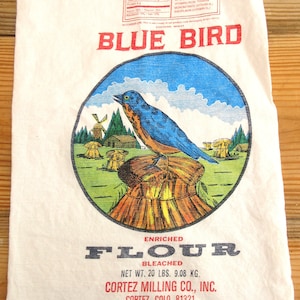 Empty Blue Bird Flour Sacks - 5lb 10lb 20lb 50lb - Cortez Milling ...