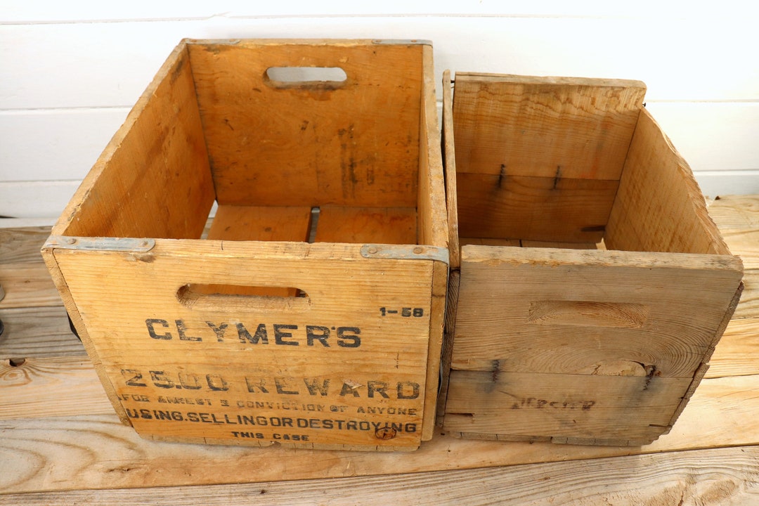 Set of 2 Vintage Clymer's Explosives Dynamite Wooden Crates Reward ...