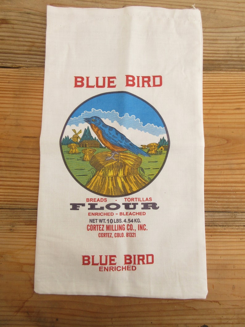 Empty Blue Bird Flour Sacks - 5lb 10lb 20lb 50lb - Cortez Milling ...