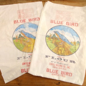 Empty Blue Bird Flour Sacks - 5lb 10lb 20lb 50lb - Cortez Milling ...
