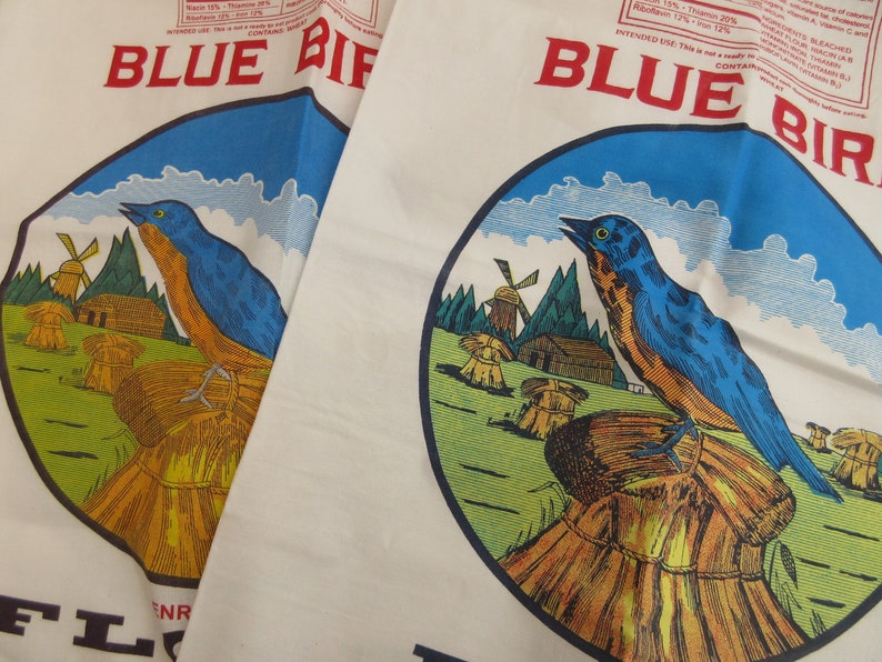 Empty Blue Bird Flour Sacks - 5lb 10lb 20lb 50lb - Cortez Milling ...