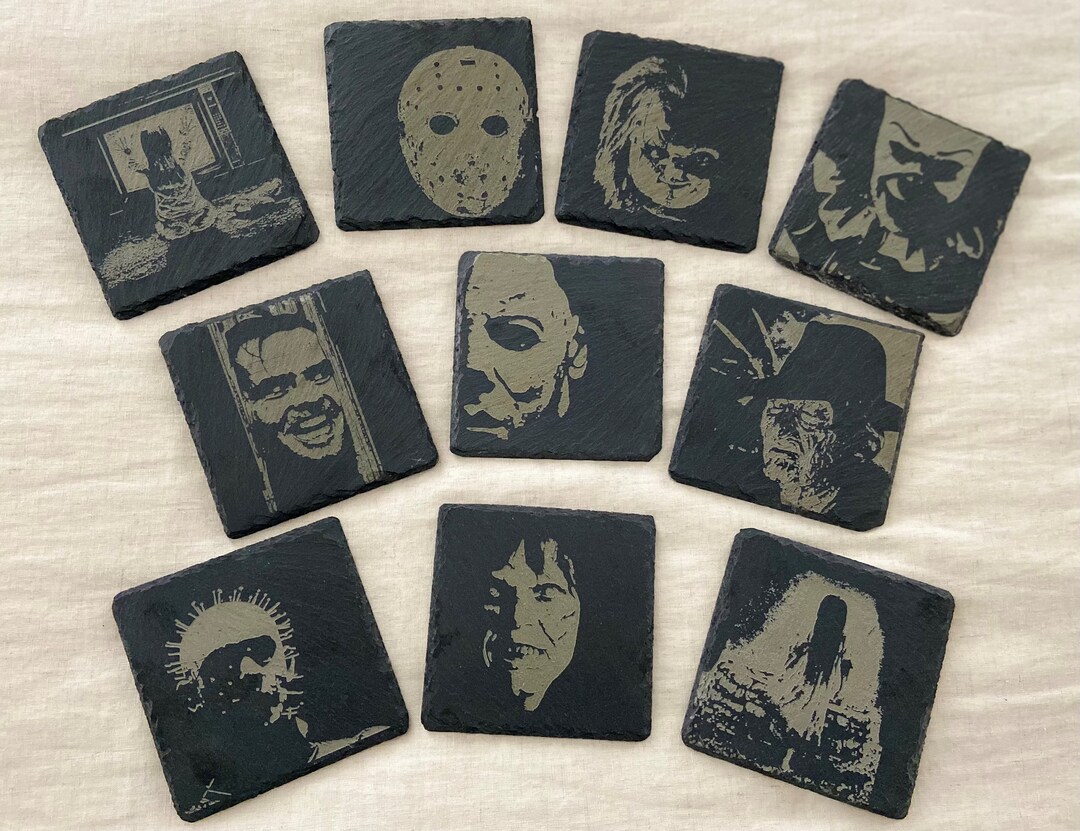 Horror Movie Slate Coasters - Etsy