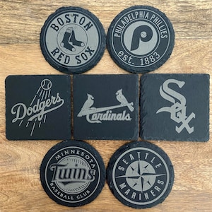 Baseball Team Logo Slate Drink Coasters - Etsy