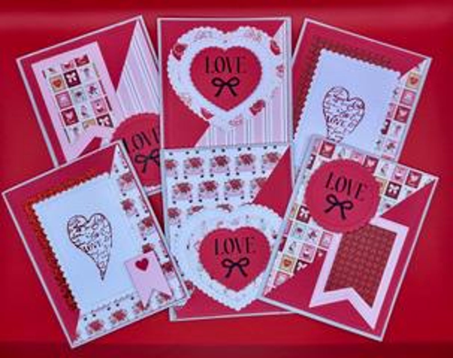 Handmade Valentines Cards - RED Love! Set of 6 - Etsy