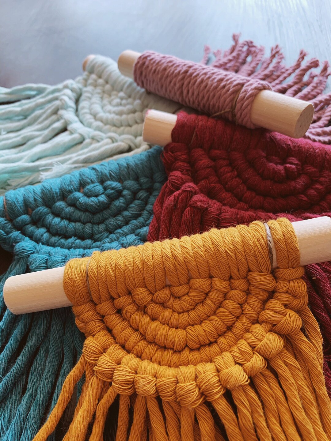 Handmade Macramé Half Moon Mini Wall Hanging - Etsy