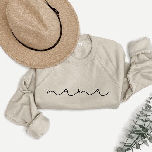 Mama Handwritten Script Fleece Sweatshirt Mama Crewneck - Etsy