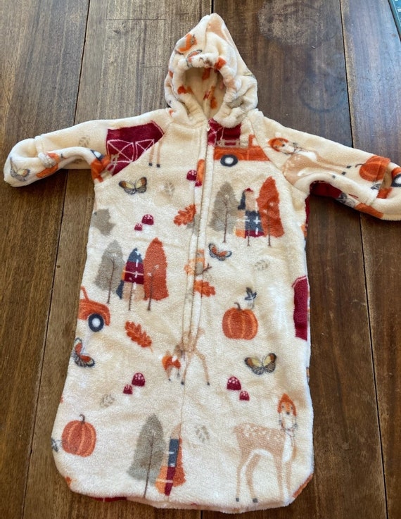 Adorable Handmade Baby Bunting Size 1-3 Months Hooded Fall - Etsy