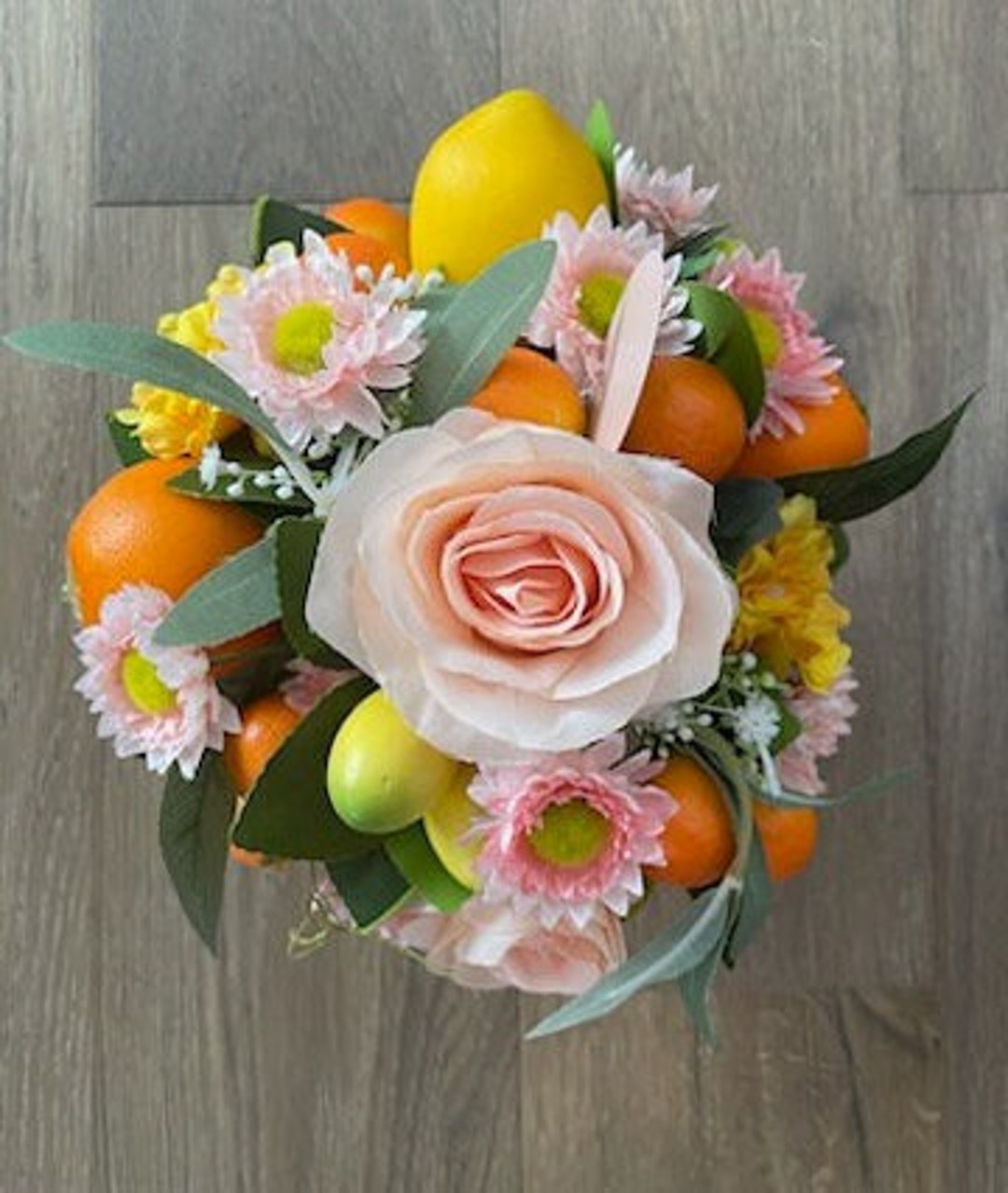 Beautiful Citrus Flower Arrangement ~ Artificial Lemons and Oranges ...