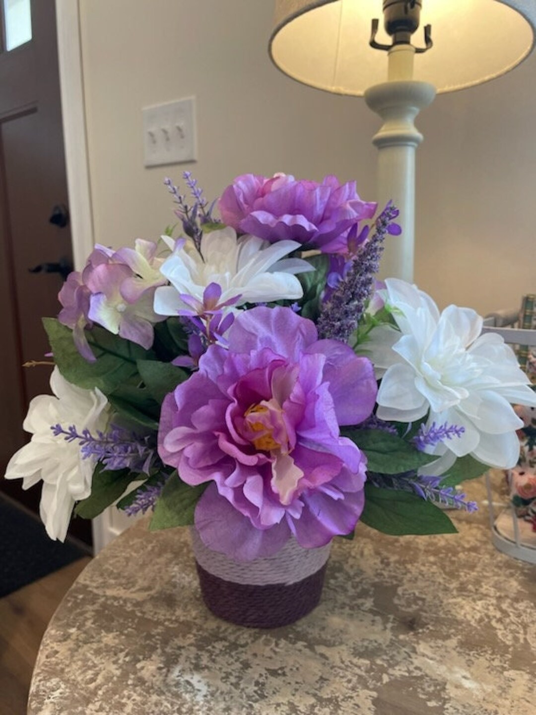 Pretty Lavender Floral Bouquet ~ Mixed Floral Arrangement ~ Farmhouse ...