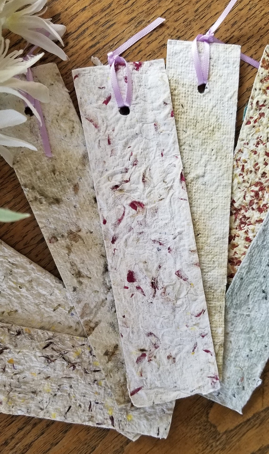 Beautiful DRIED FLOWER PAPER Bookmarks-handpressed 100% - Etsy