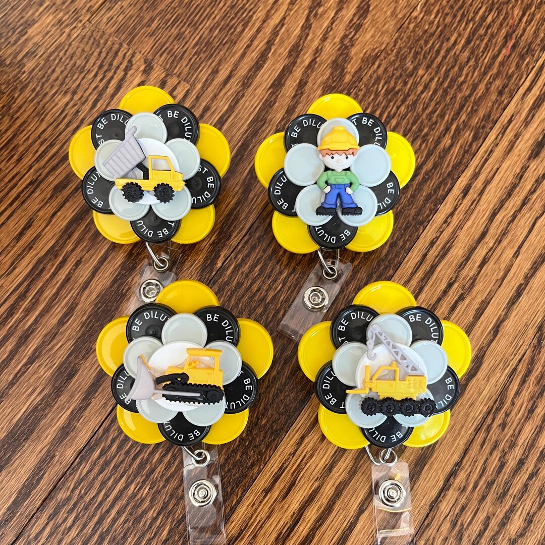 Construction Truck Collection Medicine Vial Cap Badge Reels - Etsy