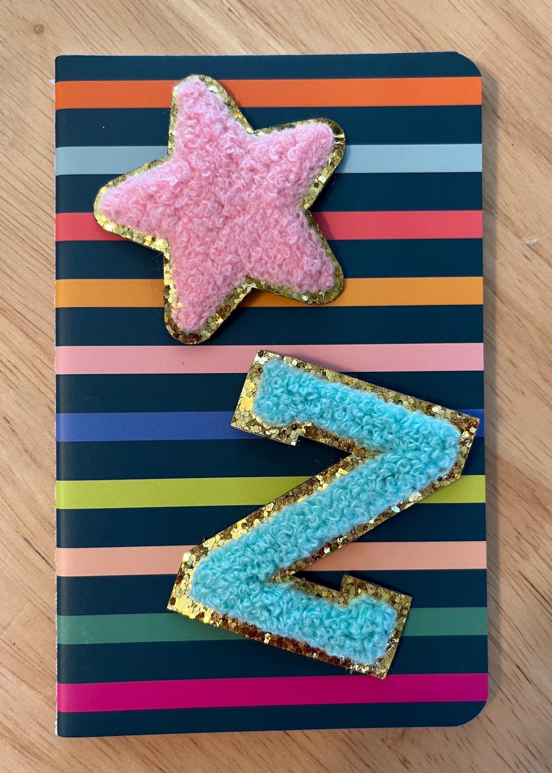 Personalized Chenille Varsity Letter Mini Notebook - Etsy