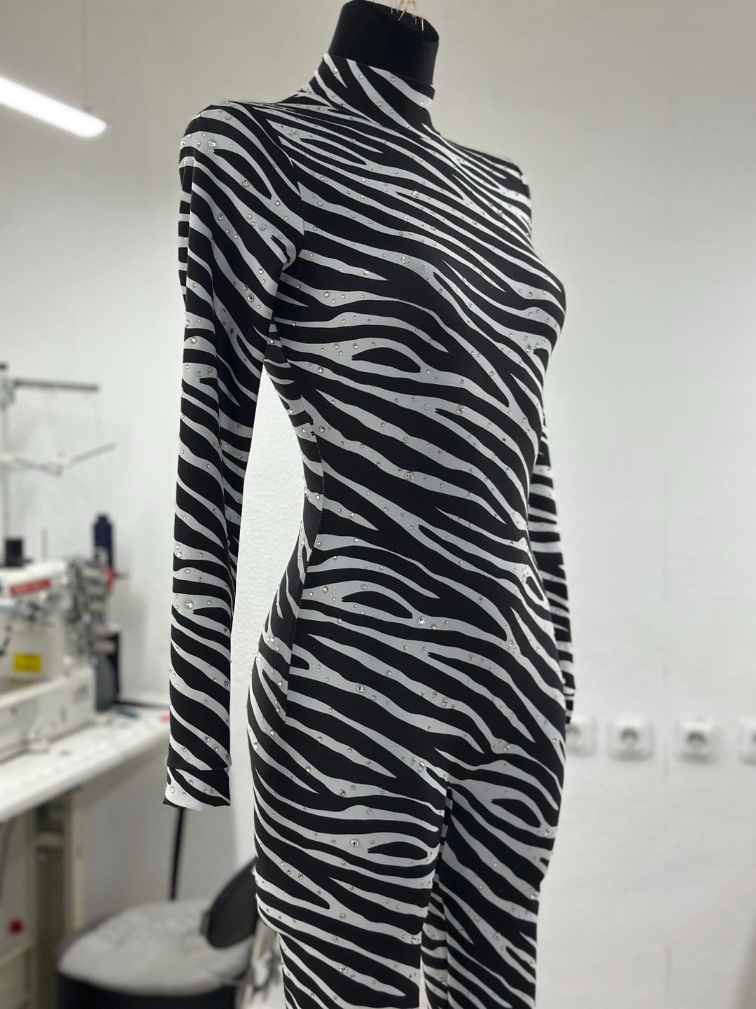 Animal Zebra Leotard With Rhinestones for Aerialsilks and Aerialhoop ...