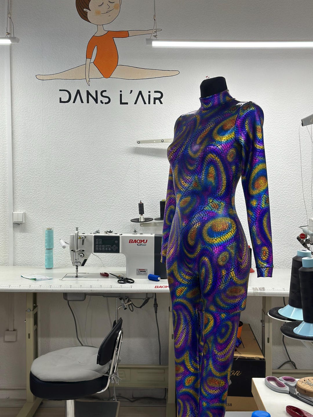 Purple Rainbow Python Snake Hologram Spandex Women Leotard for ...