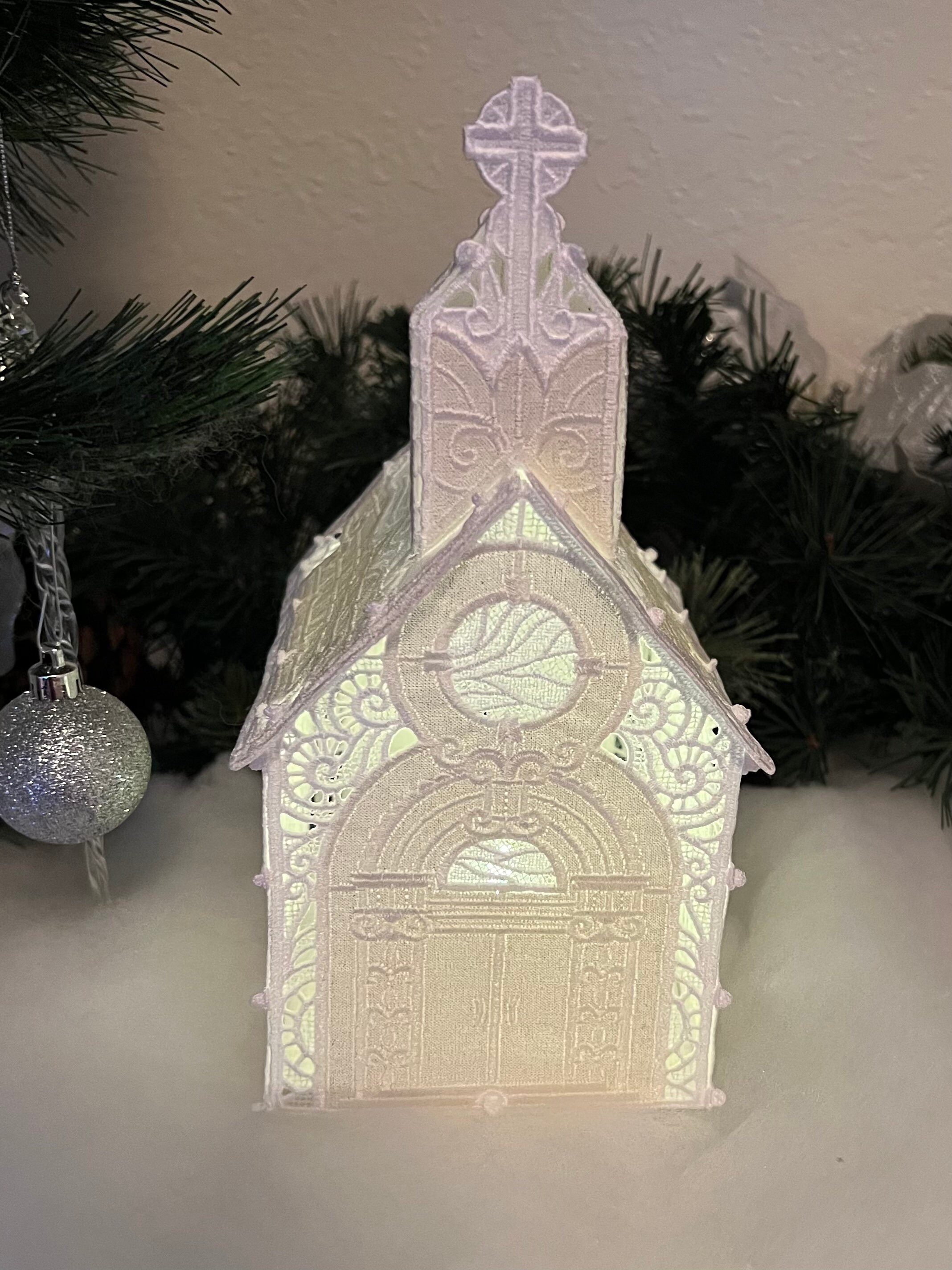 3D Freestanding Lace Village Church, Train Station or Train ...