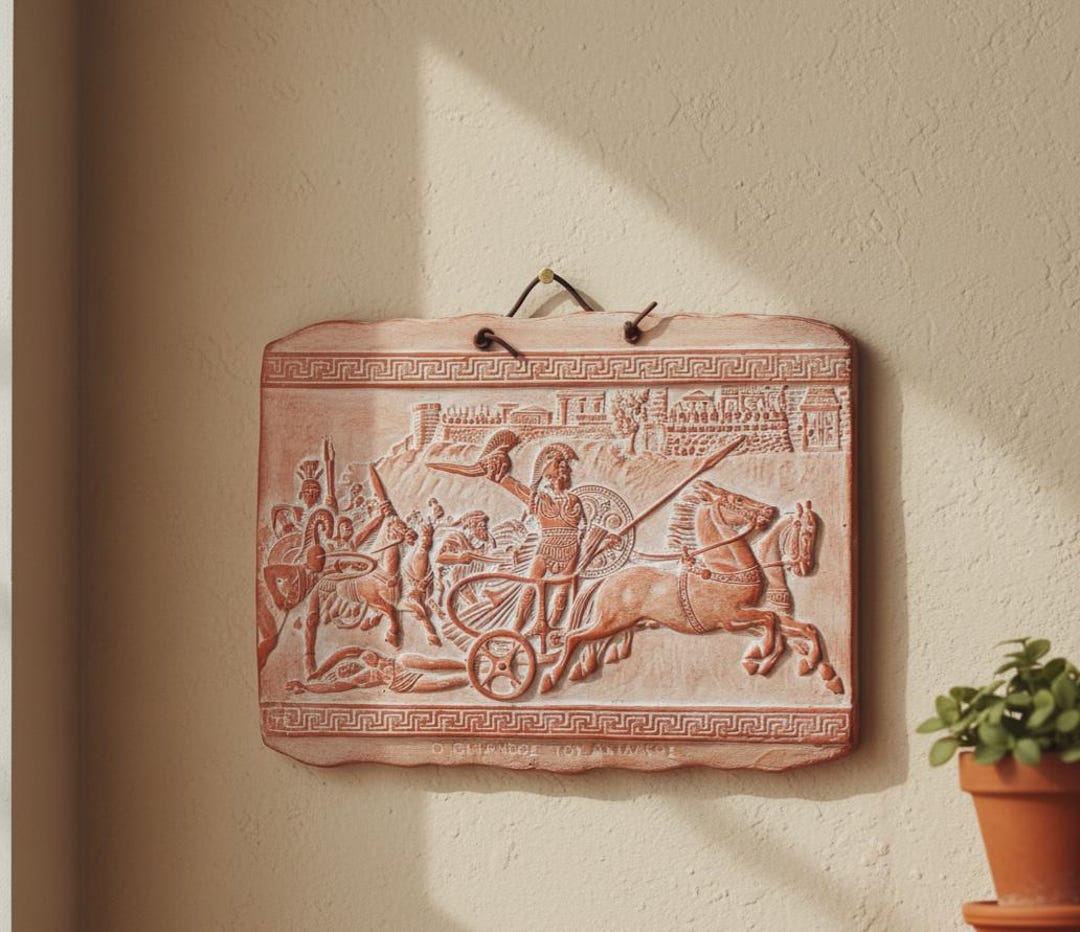 The Triumph of Achilles Plaque, Epic of Troy Wall Hanging Plaque ...