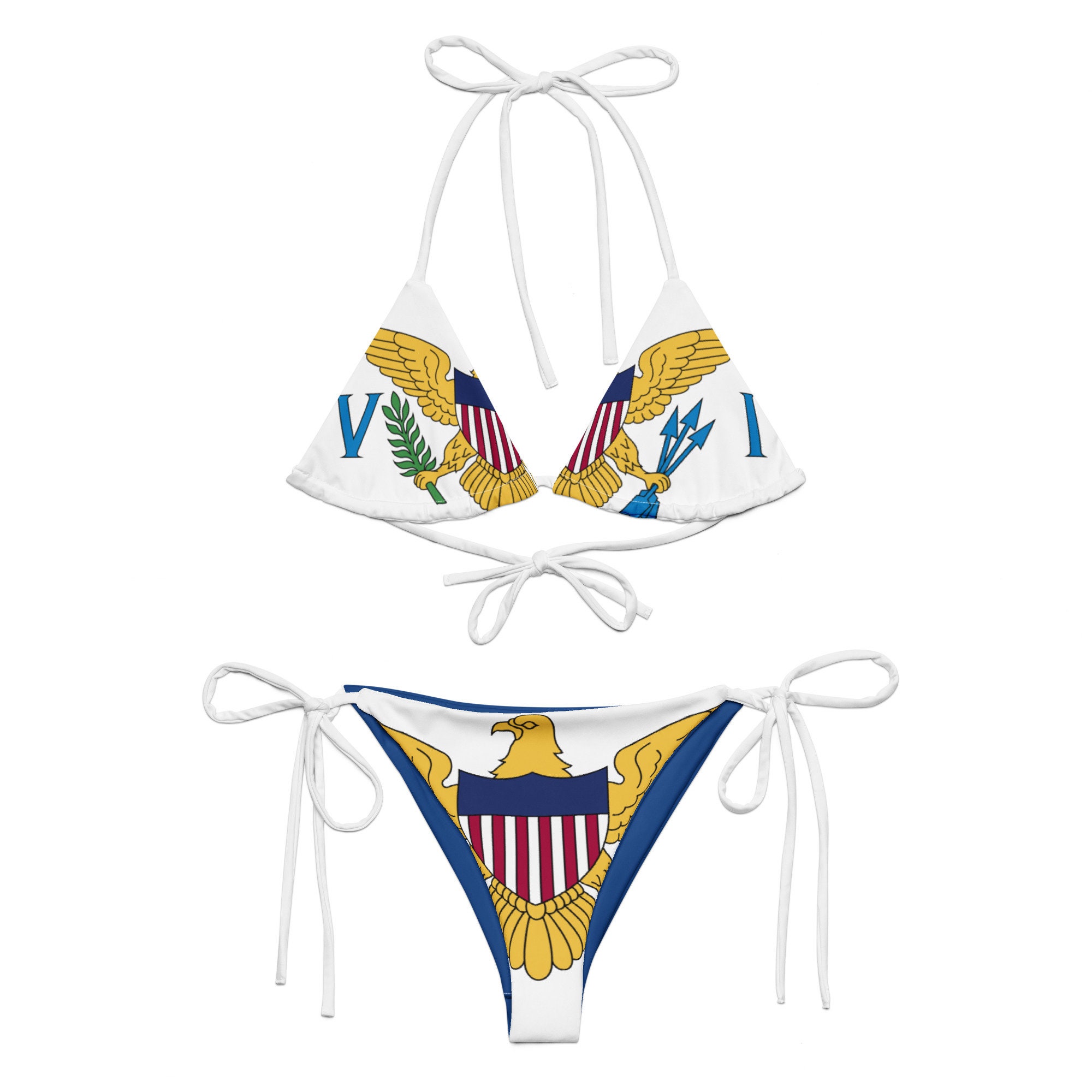 US Virgin Islands String Bikini, Coat of Arms, Flag, Summer, Swimwear ...