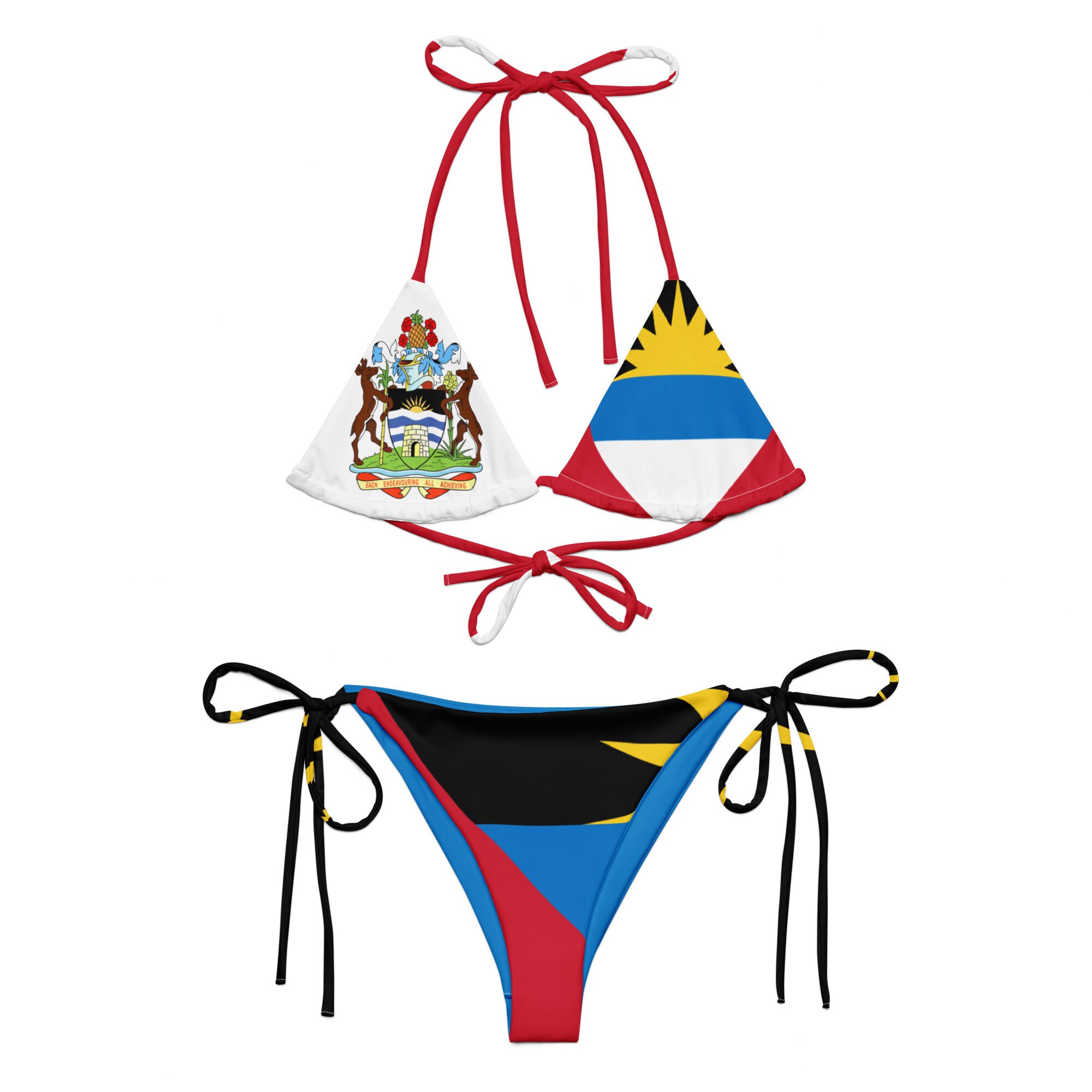 Antigua String Bikini, Coat of Arms, Flag, Summer, Swimwear, Caribbean ...
