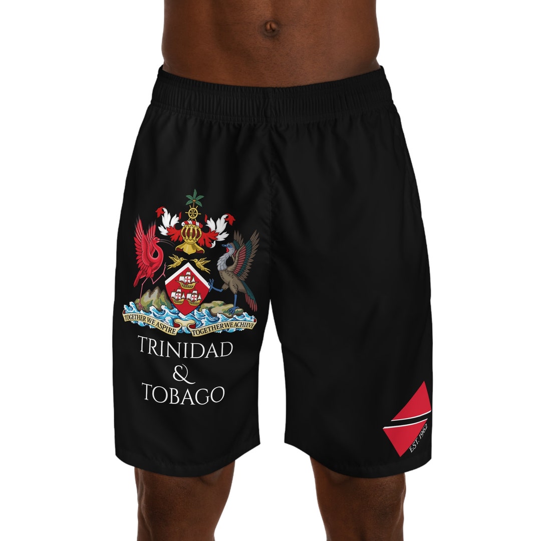 Black Trinidad & Tobago Men's Jogger Shorts Trinidadian - Etsy