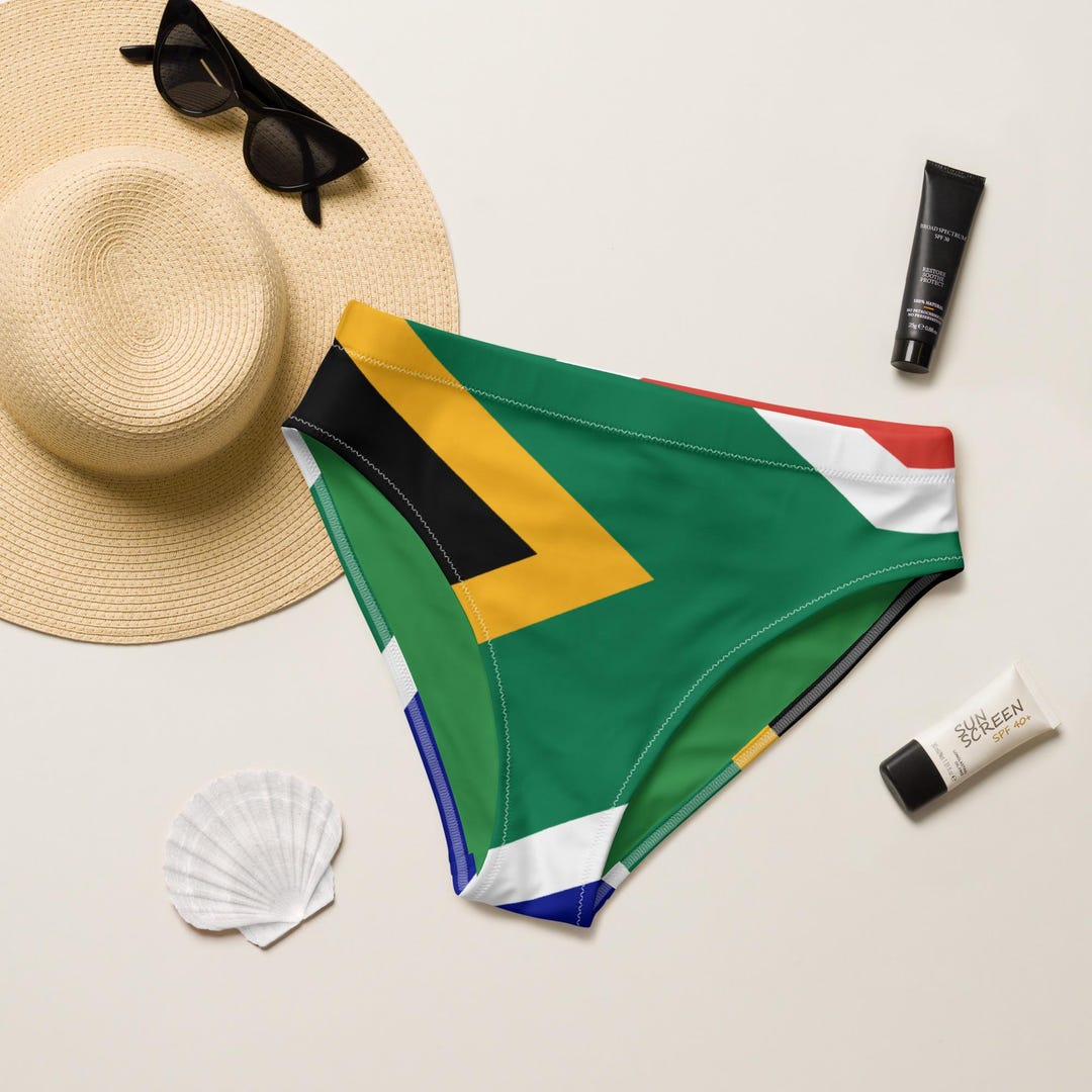 South Africa High Bikini Waisted, Coat of Arms, Flag, Summer, Swimwear ...
