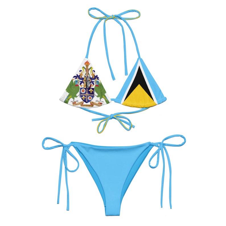 St. Lucia String Bikini, Coat of Arms, Flag, Summer, Swimwear ...