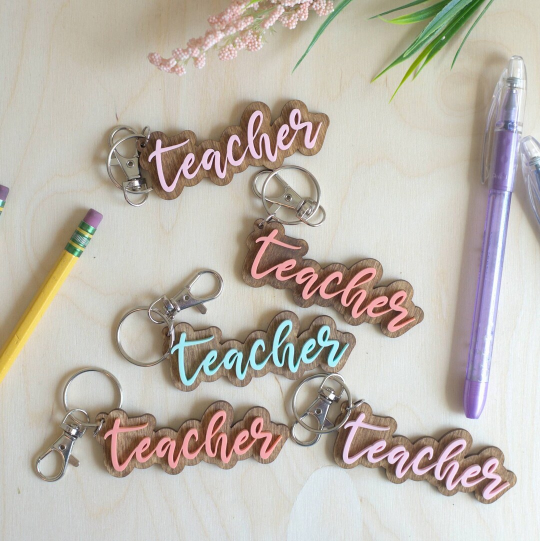 Teacher Appreciation Personalized Keychain, Gift for Teacher, Back to ...